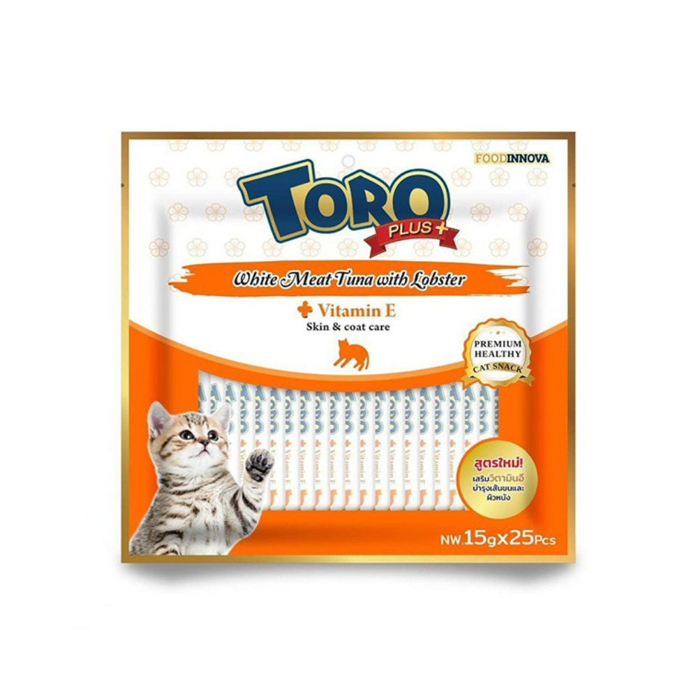 Toro Toro Plus โทโร่ พลัส ขนมครีมแมวเลีย เกรดพรีเมี่ยม 15g x 25ซอง ...