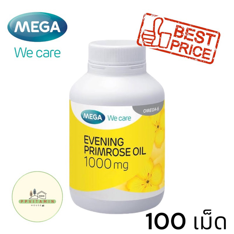 Mega Evening Primrose Oil 1000 MG 100 Capsules อาหารเสริมสำหรับคนหมด ...
