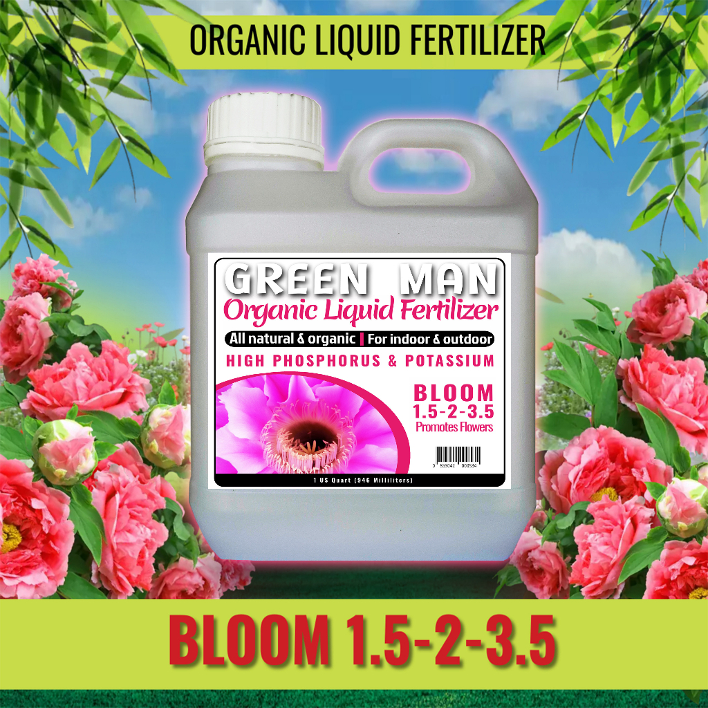 ปุ๋ยออแกนิค สูตรทำดอก เร่งดอก ดอกใหญ่ เพิ่มไตรโคม GREEN MAN ORGANIC BLOOM 1000 ML. | Shopee Thailand