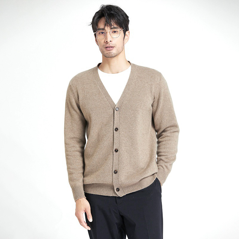 เสื้อไหมพรมคาร์ดิแกน เสื้อไหมพรมผู้ชาย MUJI v-neck cardigan ...