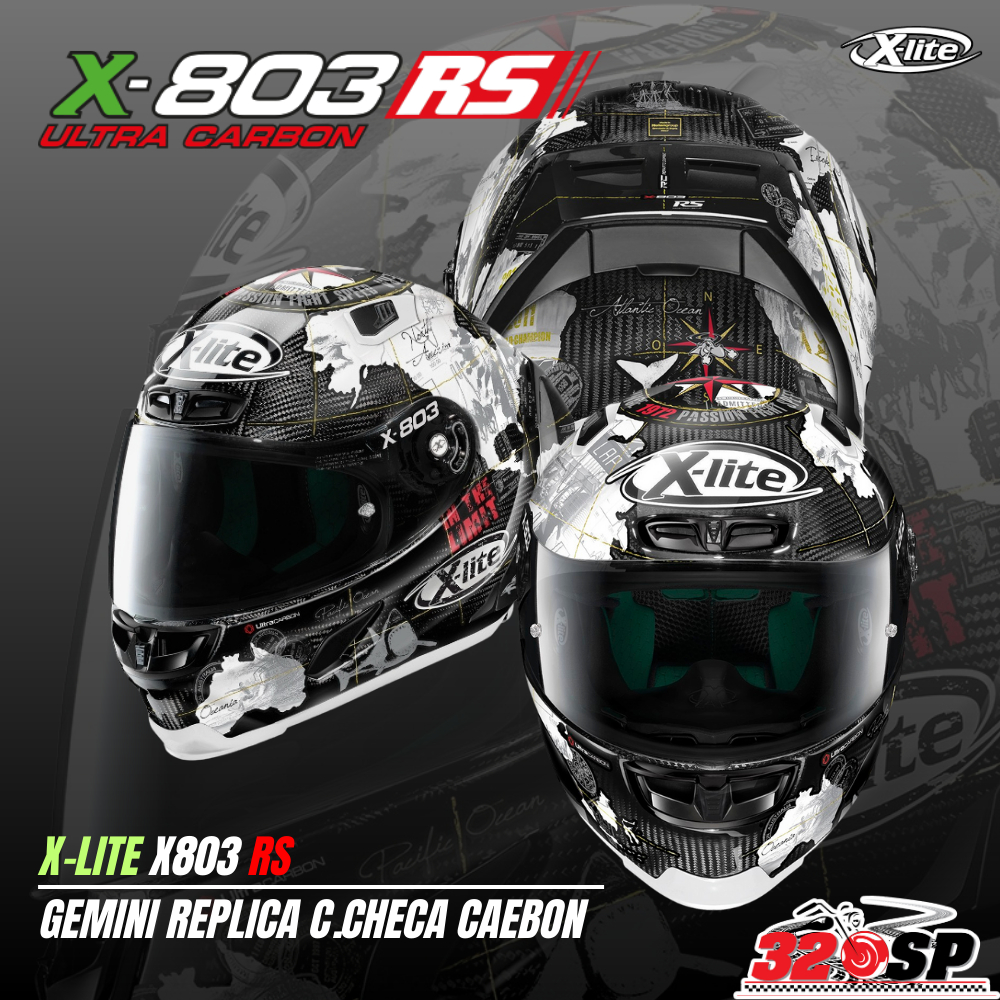 หมวกกันน็อค X-LITE X803 RS GEMINI REPLICA C.CHECA CAEBON ส่งไว ...