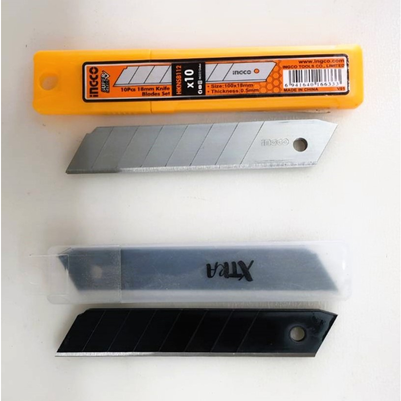 INGCO ใบมีดคัทเตอร์ 18 มม. (แพ็คละ 10 ใบ) รุ่น HKNSB181 ( 10 Pcs Blade ...