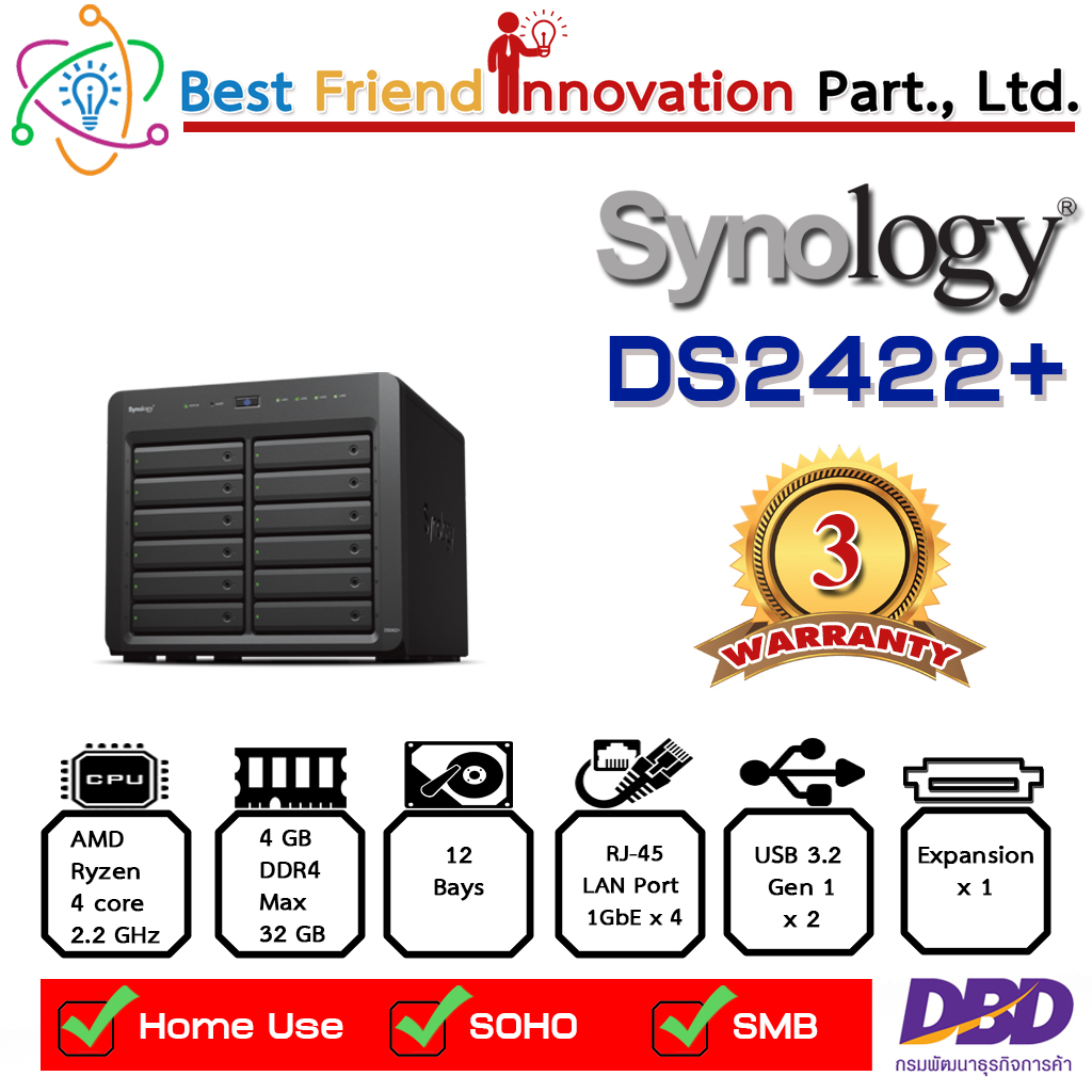 Synology DiskStation DS2422+ 12-Bay NAS | Shopee Thailand