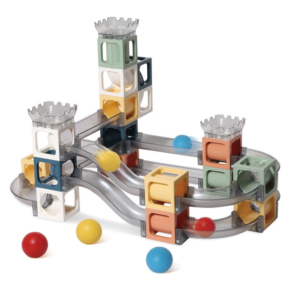 รางกลิ้งบอล บล็อคแม่เหล็ก Magnet Blocks MARBLE RUN / BALL TRACK ( 1 yr ...