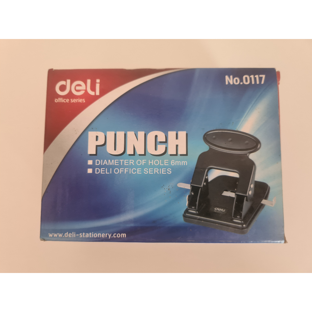 Deli Punch 0117 เครื่องเจาะรูกระดาษ 2 รู พร้อมไม้บรรทัด | Shopee Thailand
