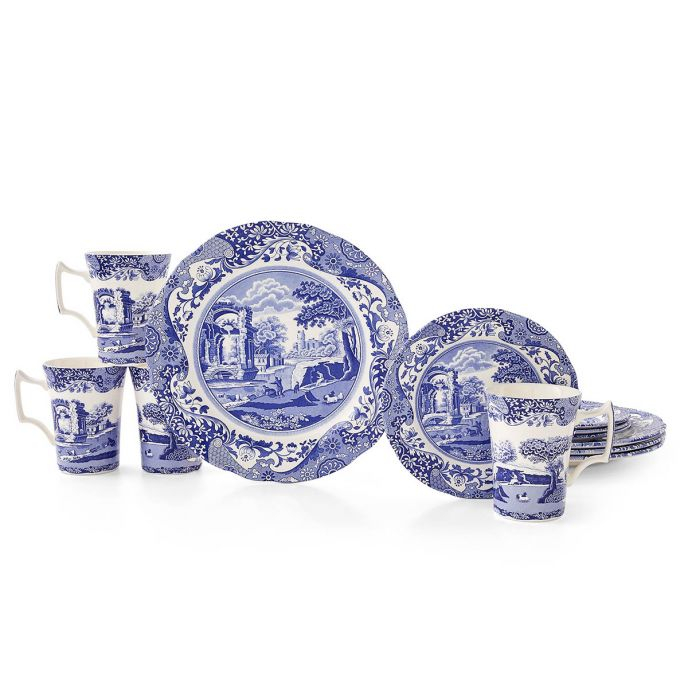 Blue Italian 12 Piece Dinner Set | Shopee Thailand