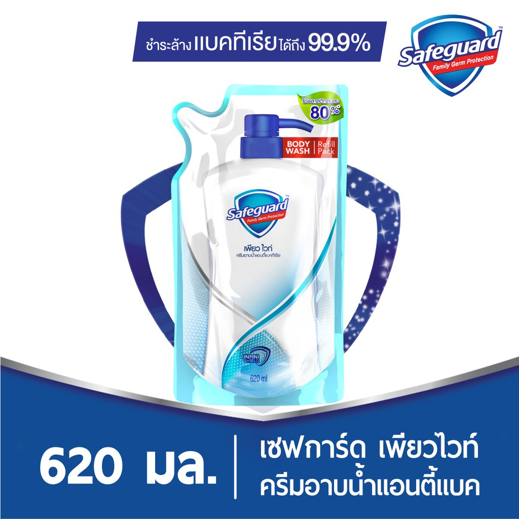 SafeGuard Antibacterial Bodywash Refill 620ml เซฟการ์ด บอดี้วอช ครีม ...
