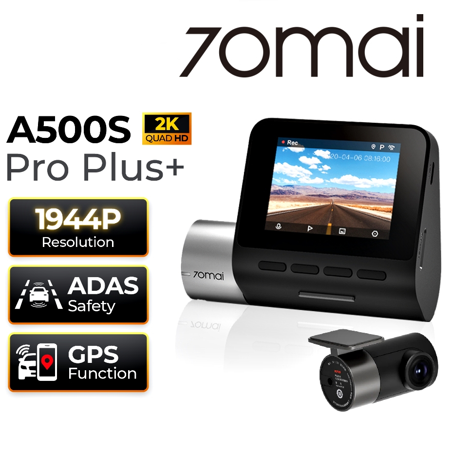 70mai Pro Plus Dash Cam A500s 1944P + กล้องหลัง RC06 Built-In GPS 2.7K ...
