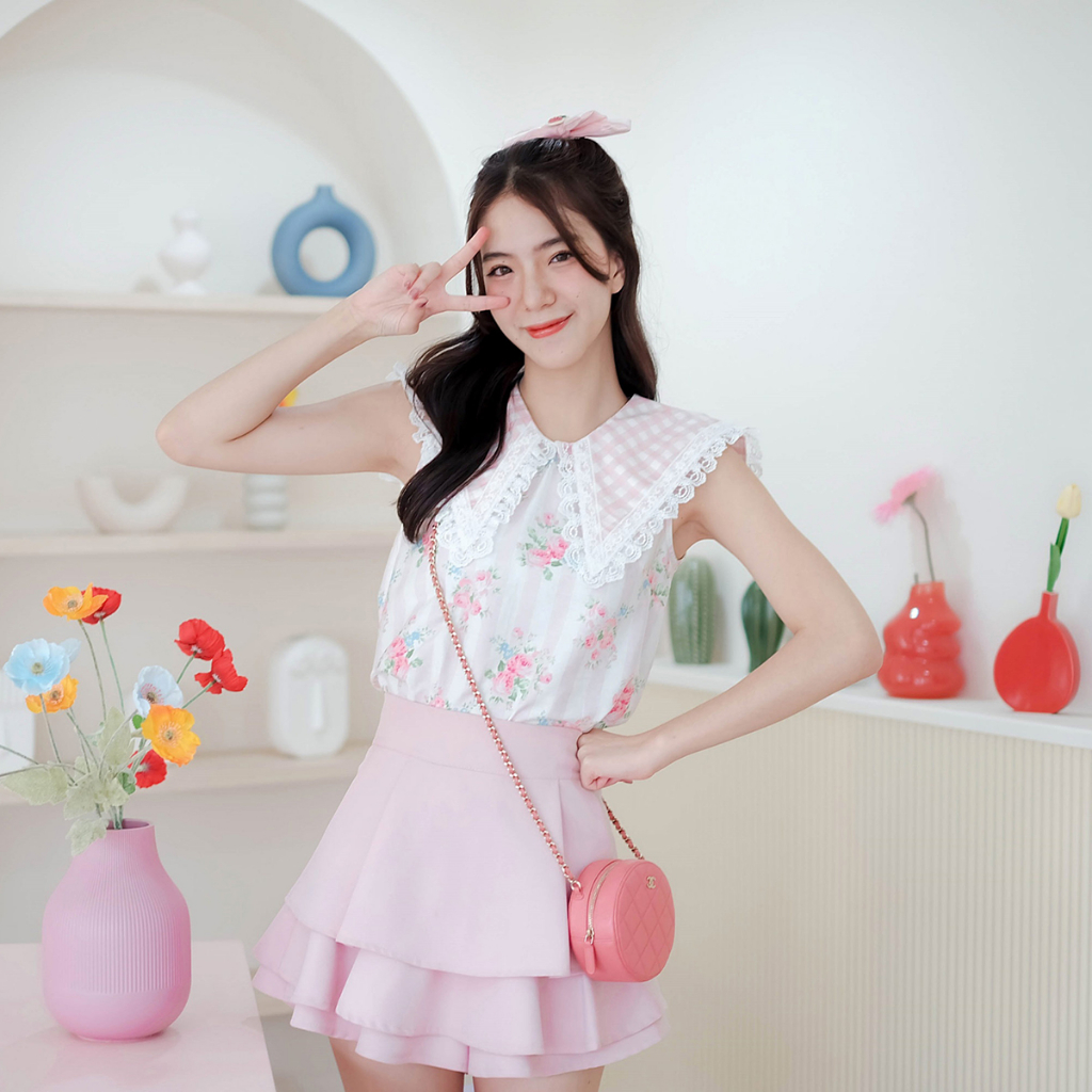 02-278 Cara Pink Sweet Top - 5 ไซส์ | Shopee Thailand