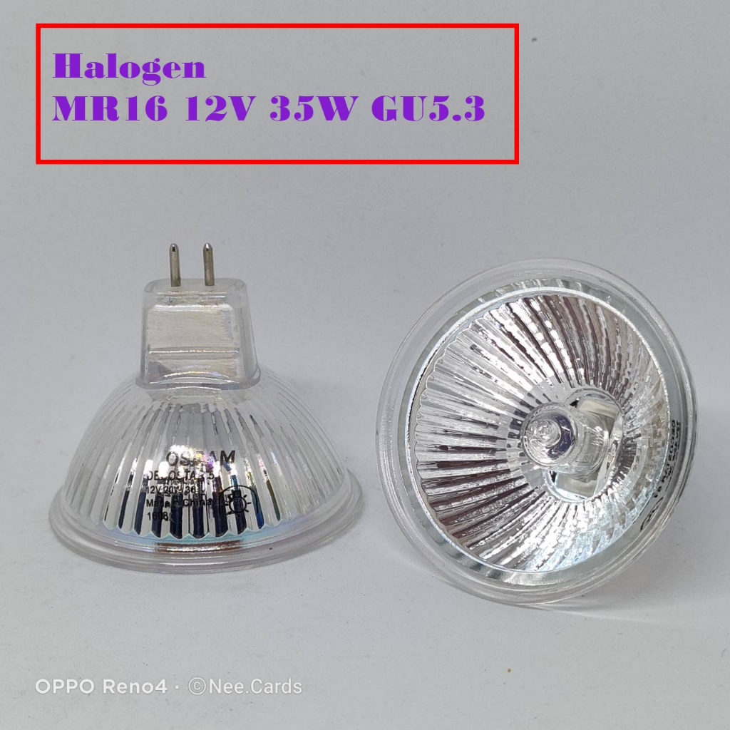 Halogen MR16 12V 35W GU5.3 มีทั้งหน้าเปิด และหน้าปิด หรี่แสงได้ หลากหลายยี่ห้อ | Shopee Thailand