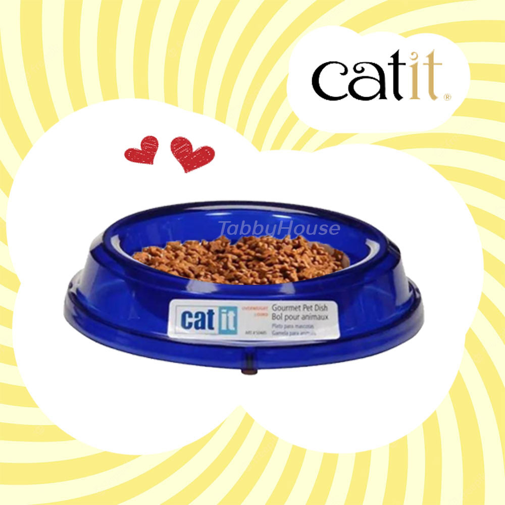 Catit ชามใส่อาหารแมว Gourmet Overweight Dish Blue เกรด Premium 11.5สูง ...