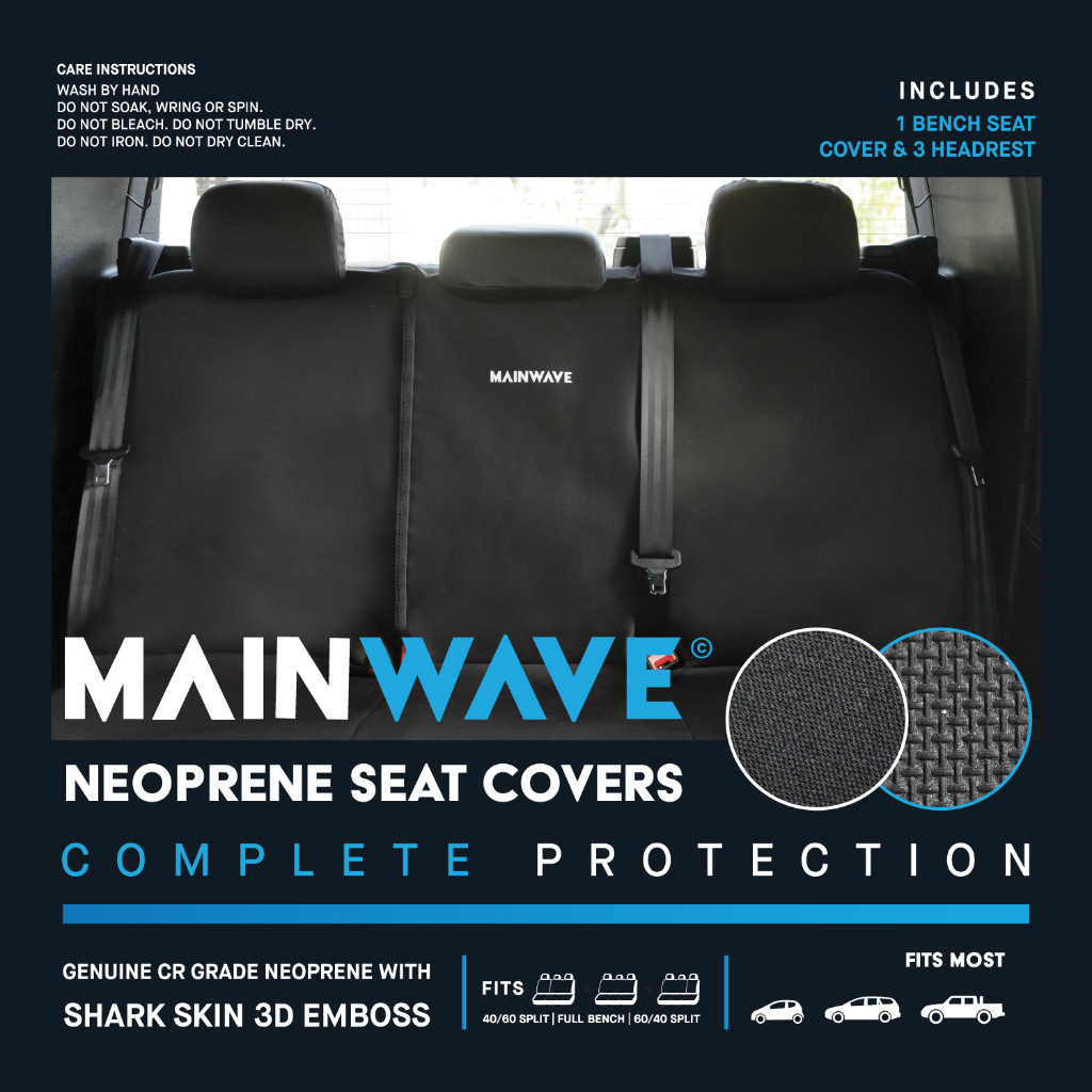 RIP TIDE - Rear Neoprene Seat Covers Universal (1 Set - Bench Seat ...