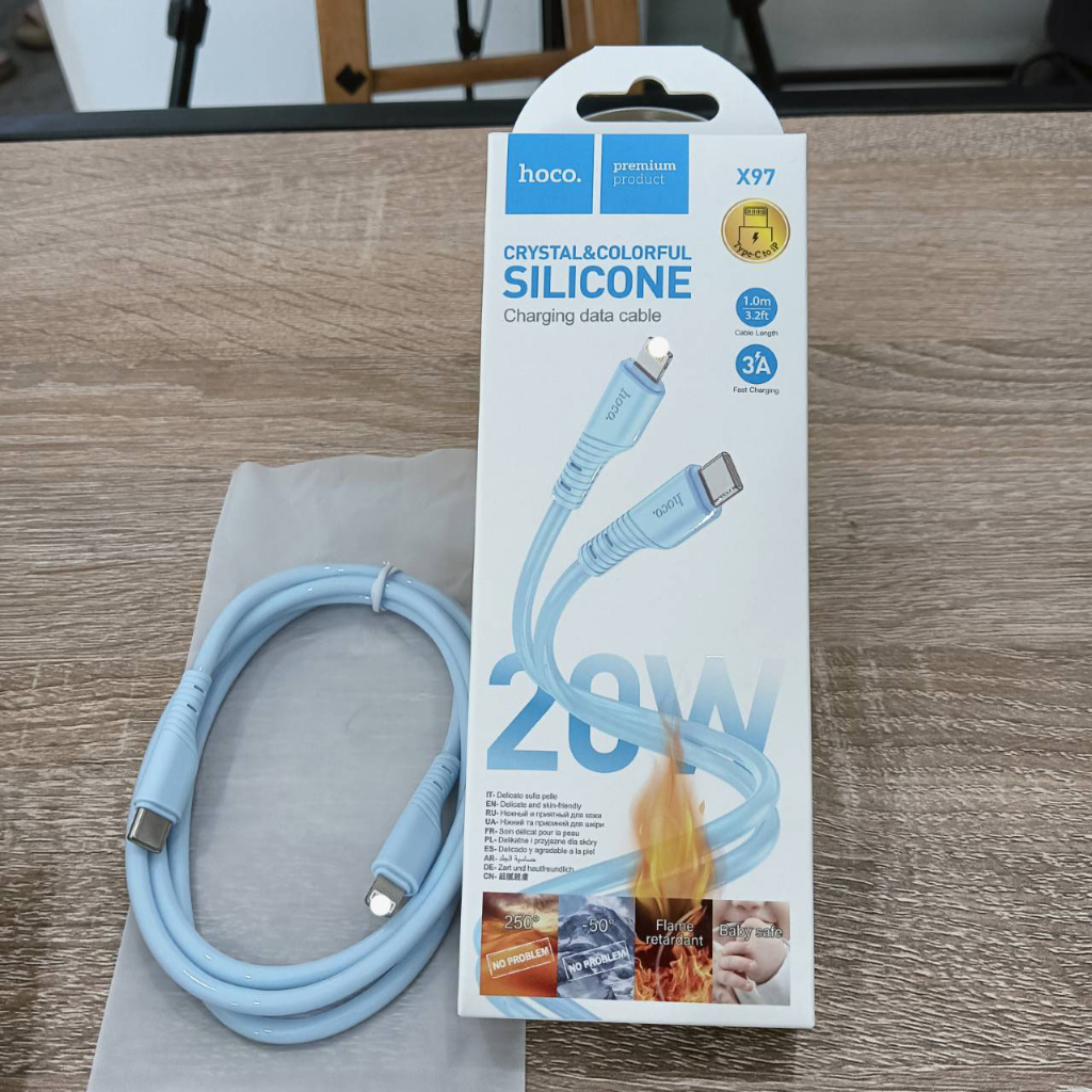 Hoco X97 สายชาร์จเร็วสีพาสเทล Silicone data cable PD สาย Type-C ชาร์จเร็ว ยาว 1.0เมตร(NEW ...