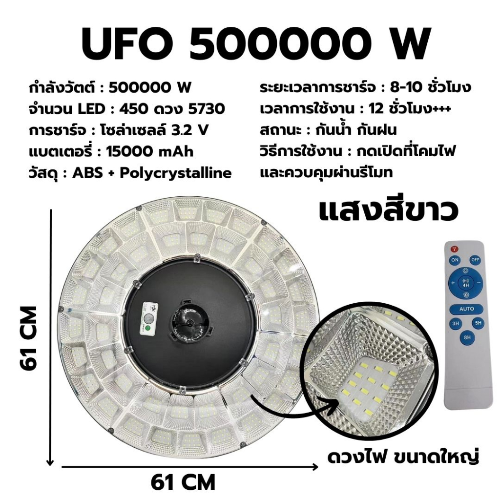 โคมไฟโซล่าเซลล์ UFO 5 ช่อง / 1500W UFO 10 ช่อง 3000W / UFO 16 ช่อง 12000W / UFO 20 ช่อง 550000 ...