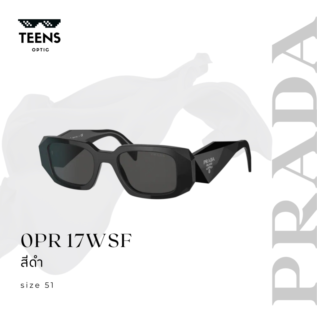 *มีใบรับประกัน* แว่นกันแดด Prada รุ่น PR17WSF สีดำ แว่นปราด้า แว่น ...