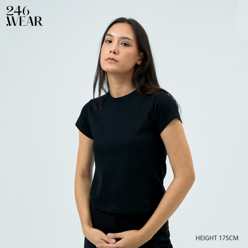 246 เสื้อยืดคอกลม Baby Tee รุ่น Cotton20 | Shopee Thailand