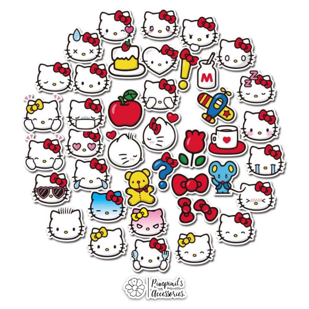 ʕ •ᴥ•ʔ พร้อมส่ง : สติ๊กเกอร์กันน้ำขนาดเล็กลายเฮลโลคิตตี้ | Hello Kitty ...