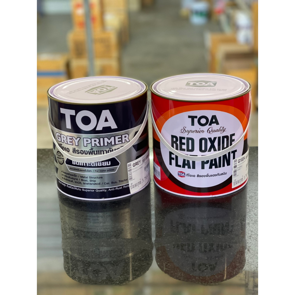 สีรองพื้นกันสนิม TOA ขนาด 3.785 ลิตร มีให้เลือก 2 สี (สีแดง,สีเทา) | Shopee Thailand