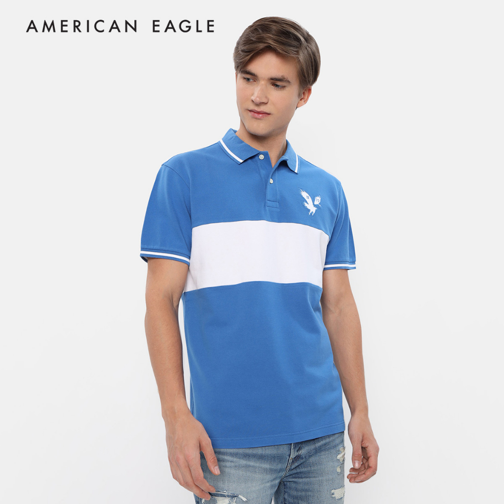 American Eagle Colorblock Pique Polo Shirt เสื้อโปโล ผู้ชาย (EMPO 017 ...