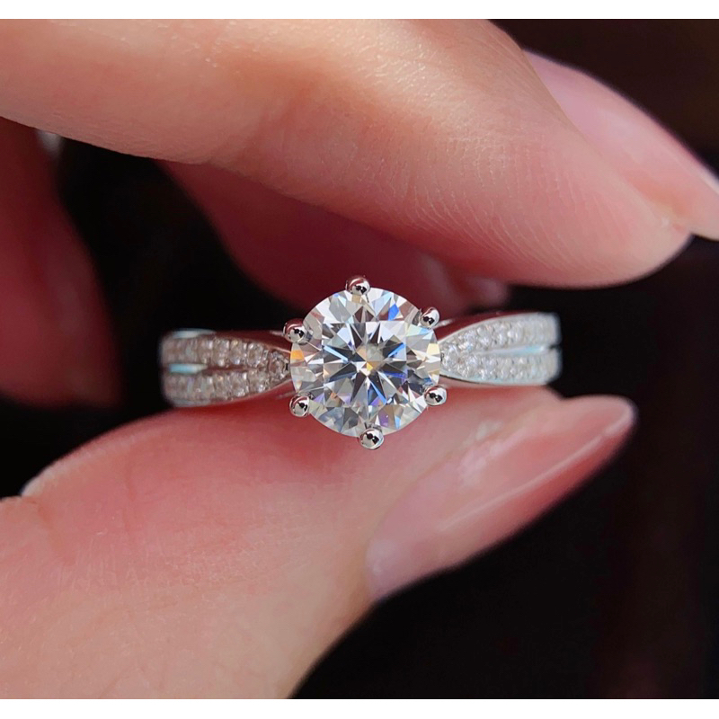 แหวนเพชรโมอีส 2 กะรัต เงินแท้ 92.5% พร้อมกล่อง/ใบเซอร์ -A4357 | Shopee ...