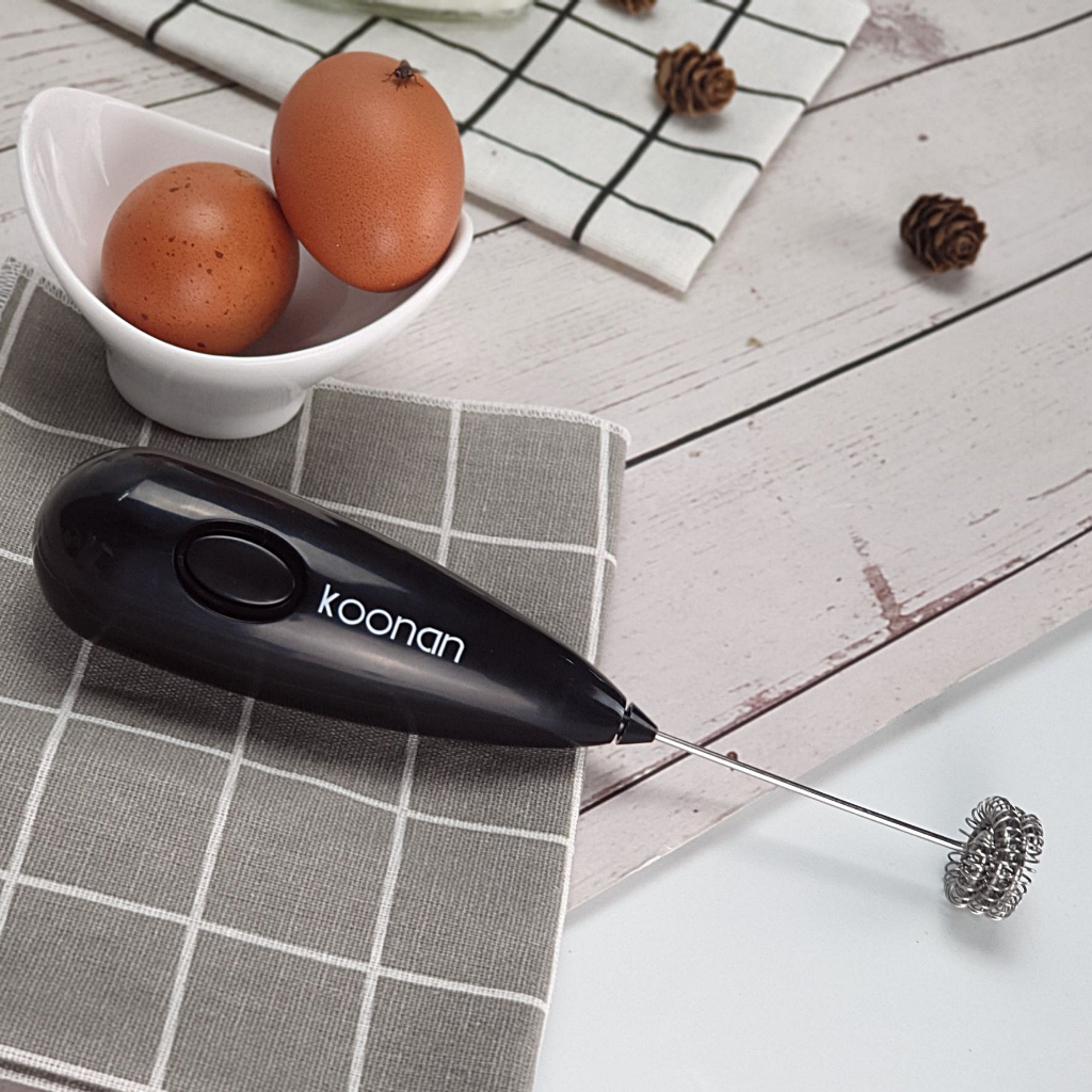 เครื่องตีฟองนม Koonan ใช้ถ่าน AA 1.5V. หัวปั่น 3 ชั้น ปั่นแรง แข็งแรงทน ...