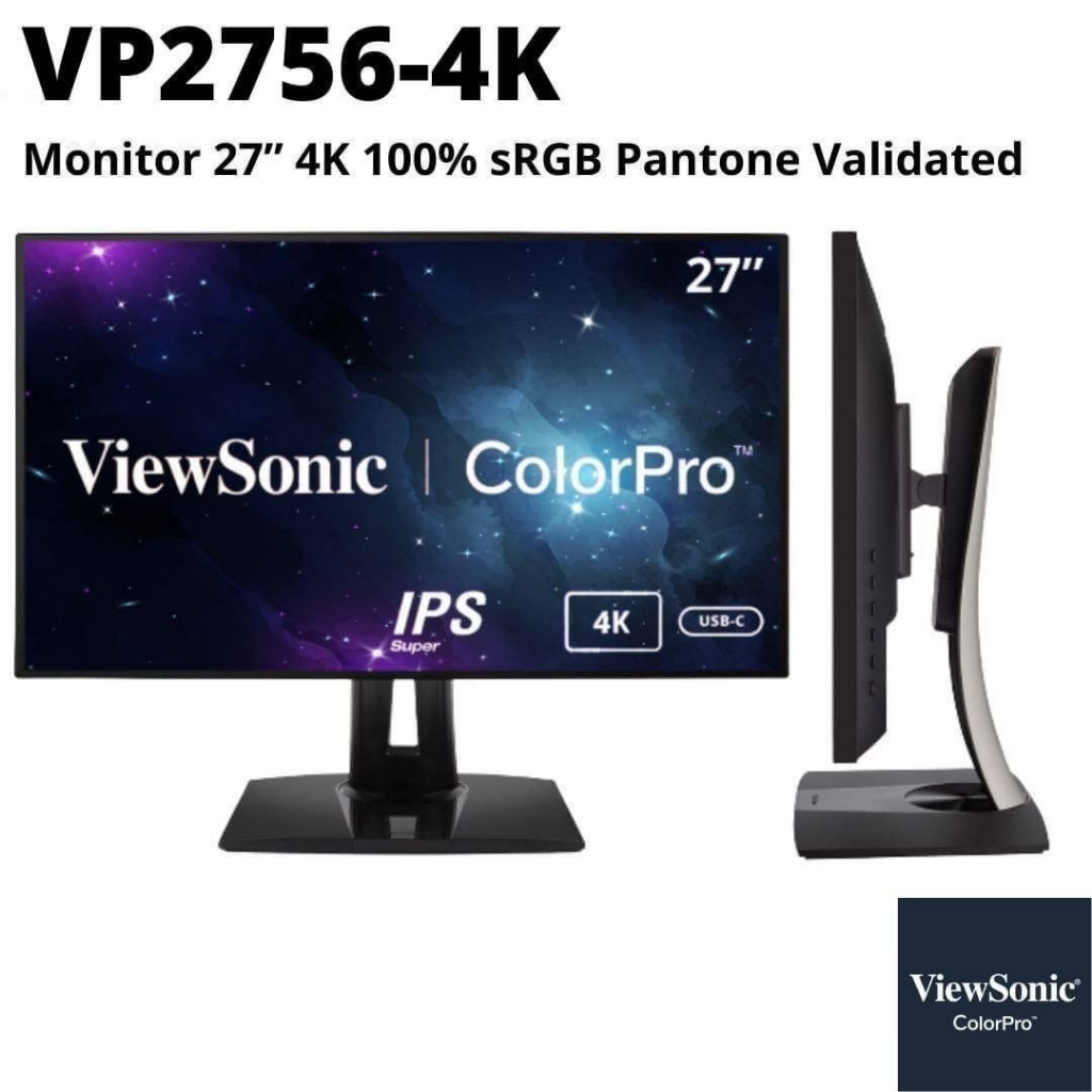 ViewSonic VP2756-4K 27 Inch Premium IPS 4K Monitor with Ultra-Thin ...