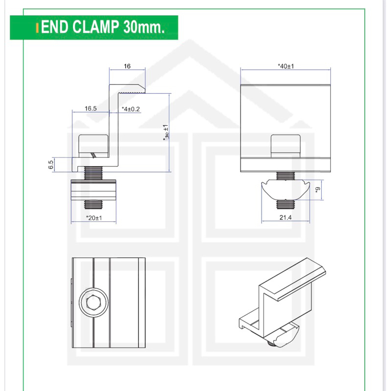 Mounting - End Clamp 30mm 35mm 45mm | Shopee Thailand