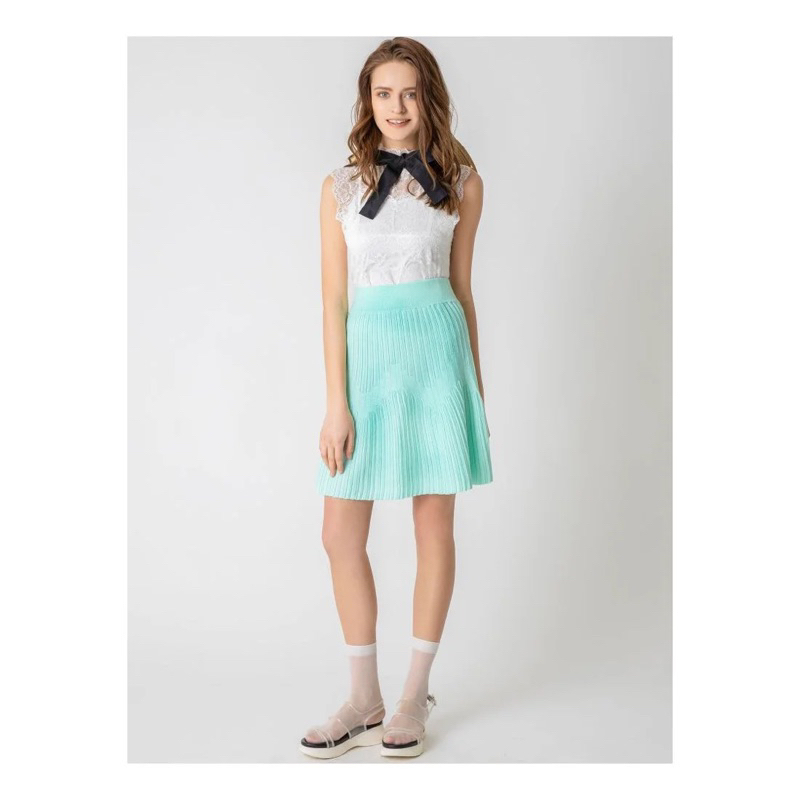 Dazzlin :F กระโปรงไหมพรมสีเขียวมิ้น | Shopee Thailand