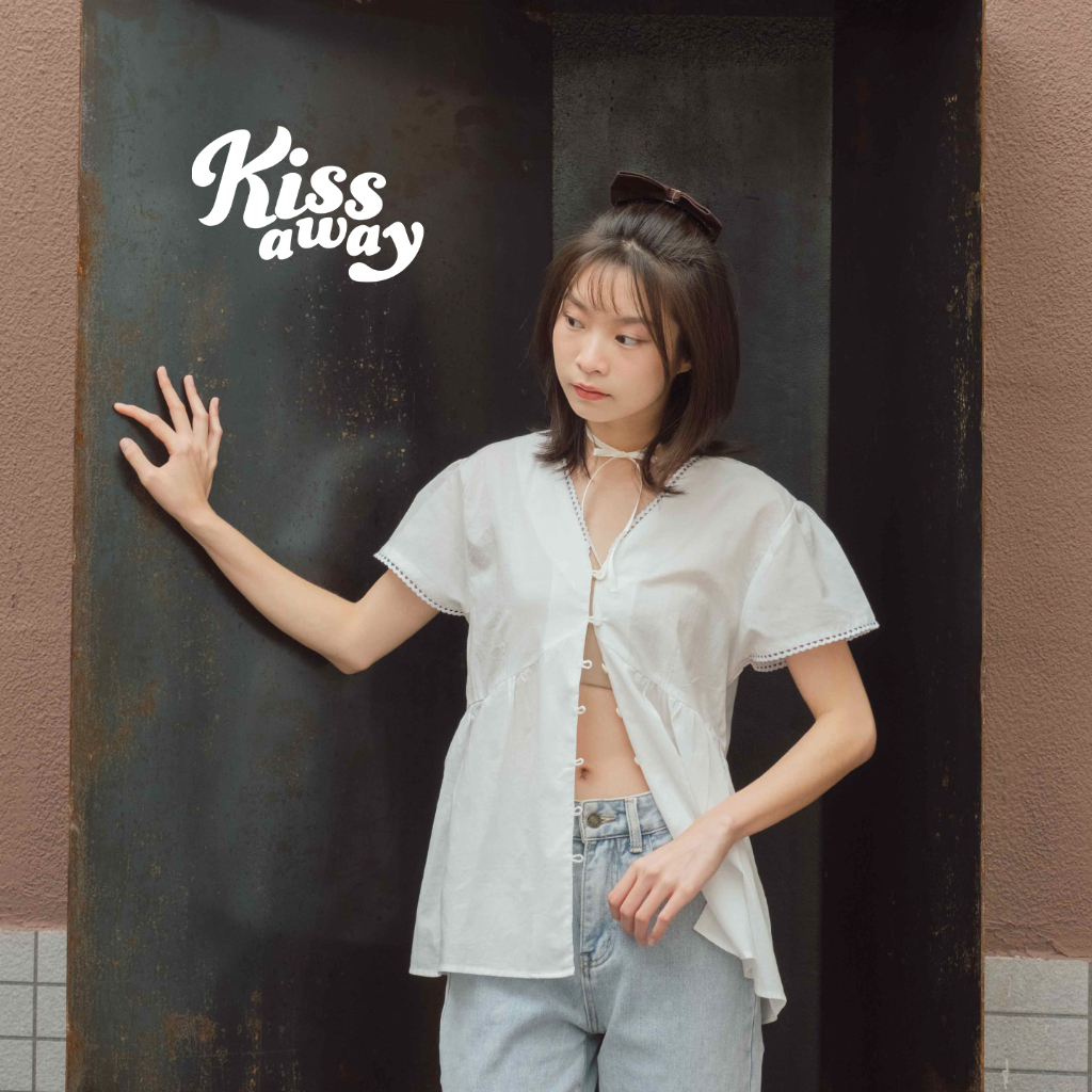 305 Darsy เสื้อ แต่งลูกไม้ กระดุมเปลือกหอย ผ้าคอตตอนมัสลินแท้ สำหรับใส่ ...