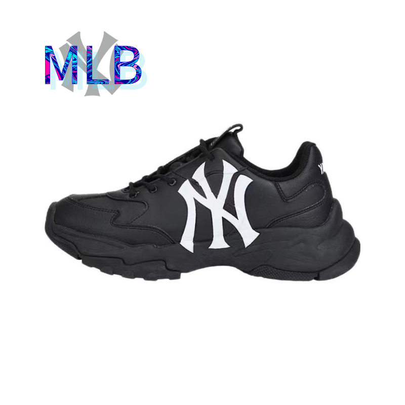 MLB Big Ball Chunky Retro Print Daddy Shoes Unisex สีดำและสีขาว ...
