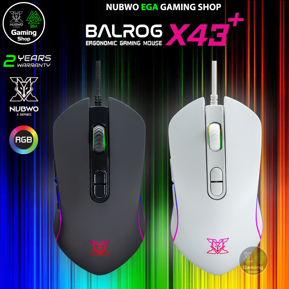 🎮 GAMING NUBWO X43+ PLUS BALROG GAMING MOUSE เมาส์เกมมิ่ง มีไฟ RGB ปรับ ...