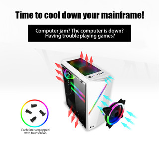 พัดลมคอม RGB พัดลมระบายความร้อนคอมพิวเตอร์ เคสหม้อน้ำ 120mm Double ...