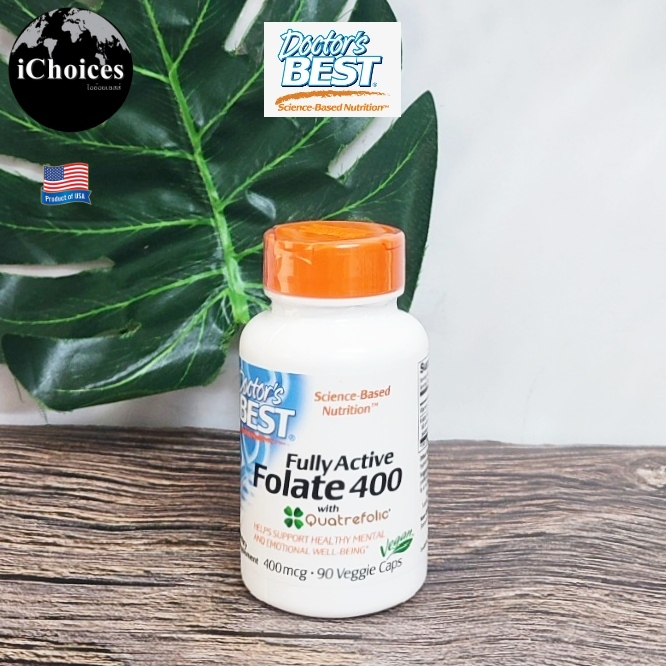 [Doctor's Best] Fully Active Folate 400 with Quatrefolic 400 mcg 90 ...