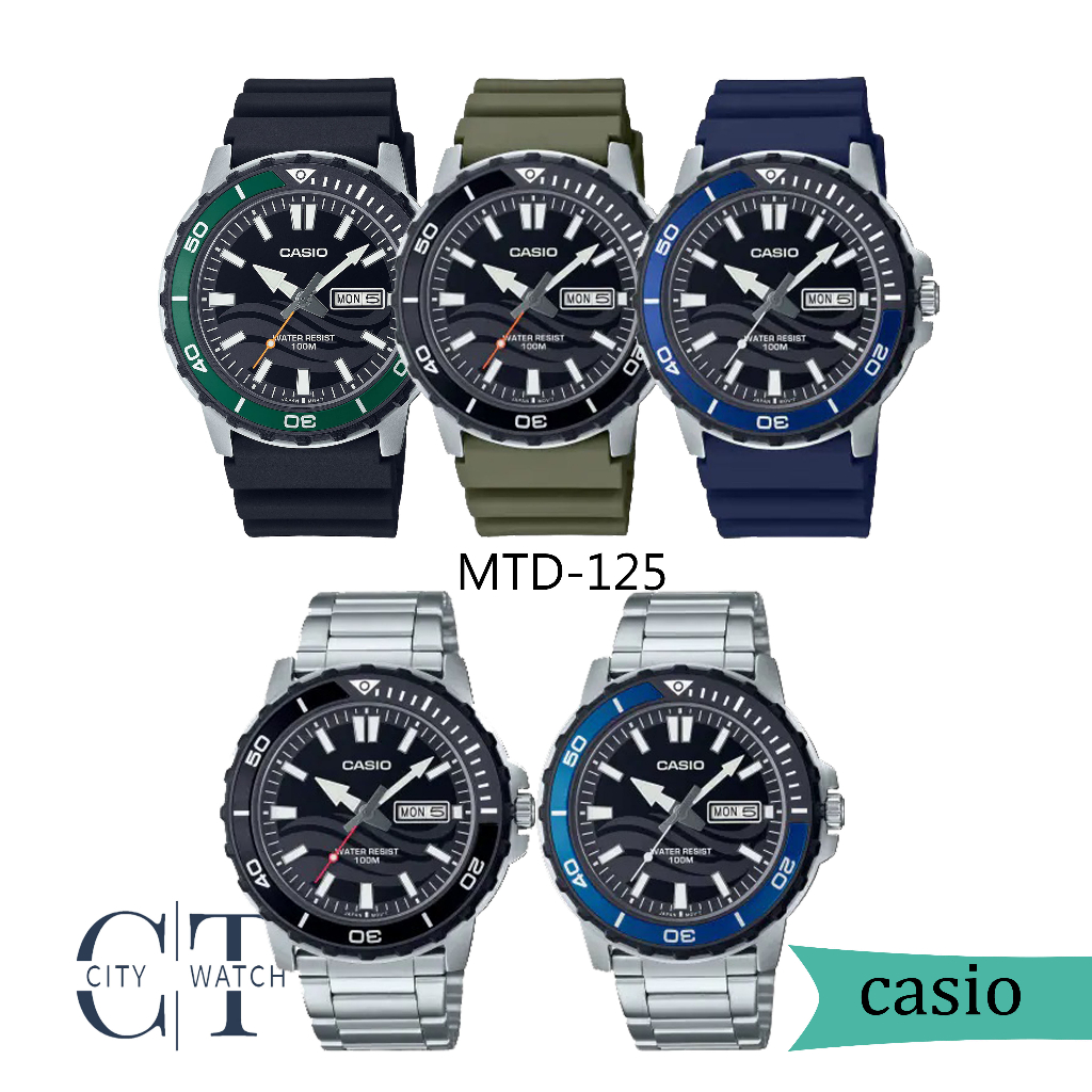 CASIO MTD-125, MTD125D นาฬกาข้อมือ casio แท้ ประกันศูนย์ 1 ปี | Shopee ...
