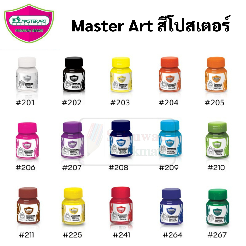 Master Art Poster Color 20 ml. ขวดเล็ก แยกสี 1 ขวด สีโปสเตอร์ 20 มล. ...