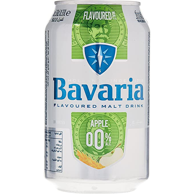 Bavaria Non Alcoholic malt Drink Apple Can 330 ml x 3.เครื่องดื่มมอลต์ ...