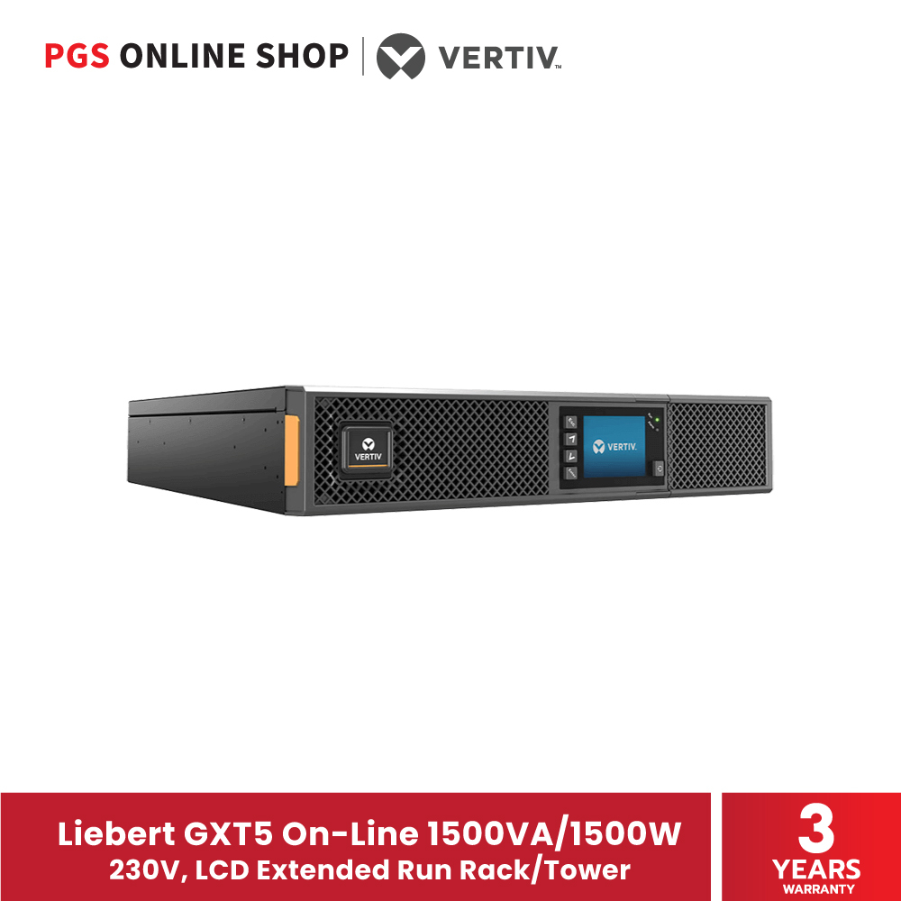 Vertiv Liebert GXT5 On-Line เครื่องสำรองไฟฟ้า รุ่น 1500VA/1500W 230V, LCD Extended Run Rack ...