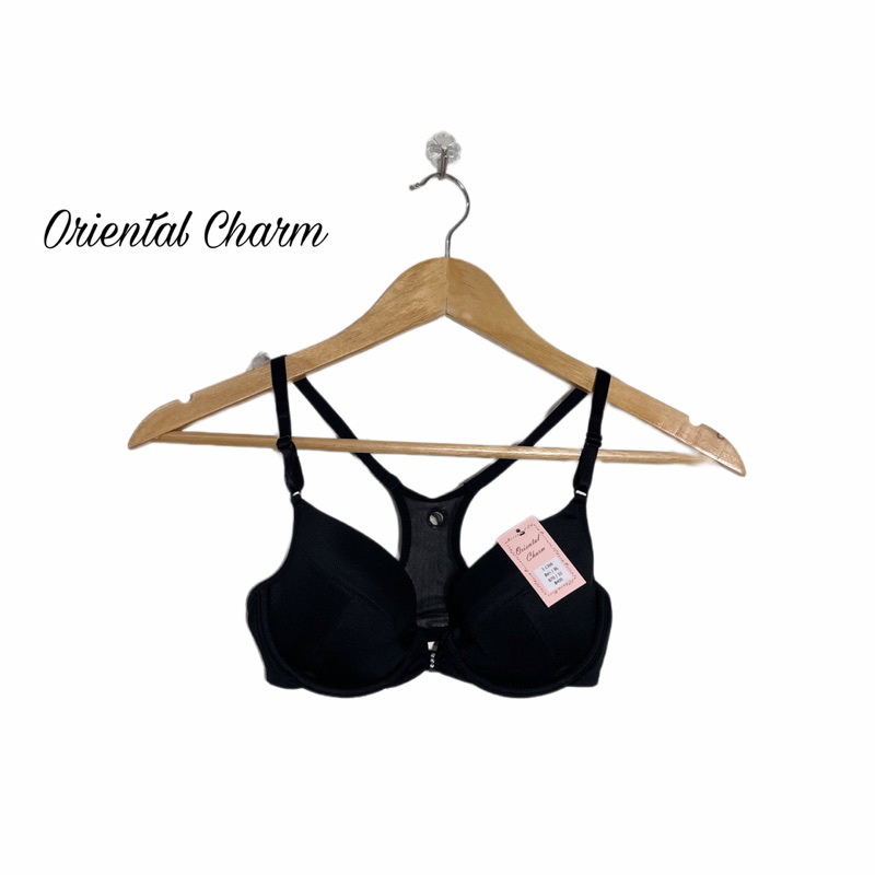 มาใหม่! BRA เสื้อชั้นในตะขอหน้า ด้านหลังทรงสปอร์ตซีทรูเบาๆ มี 2 สี คัพ A B เสื้อในสีดำ สีเนื้อ ...