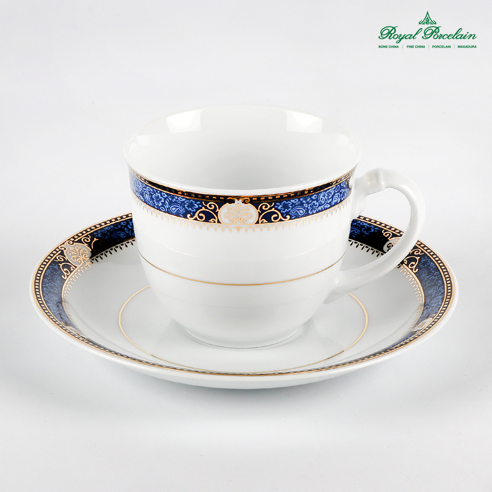 Royal Porcelain แก้วกาแฟจานรอง 1 ที่ พอร์ชเลน ลาย PRECIOUS BLUE แพค1ชุด ...