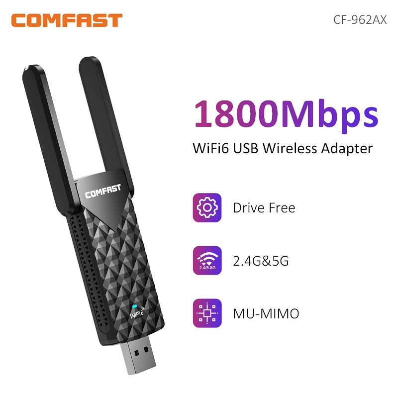 Comfast USB WIFI6 1800Mbps รับสัญญาณ wifi ความเร็วสูง Dual Band 2.4G/5.8G ตัวรับสัญญาณ wifi ...