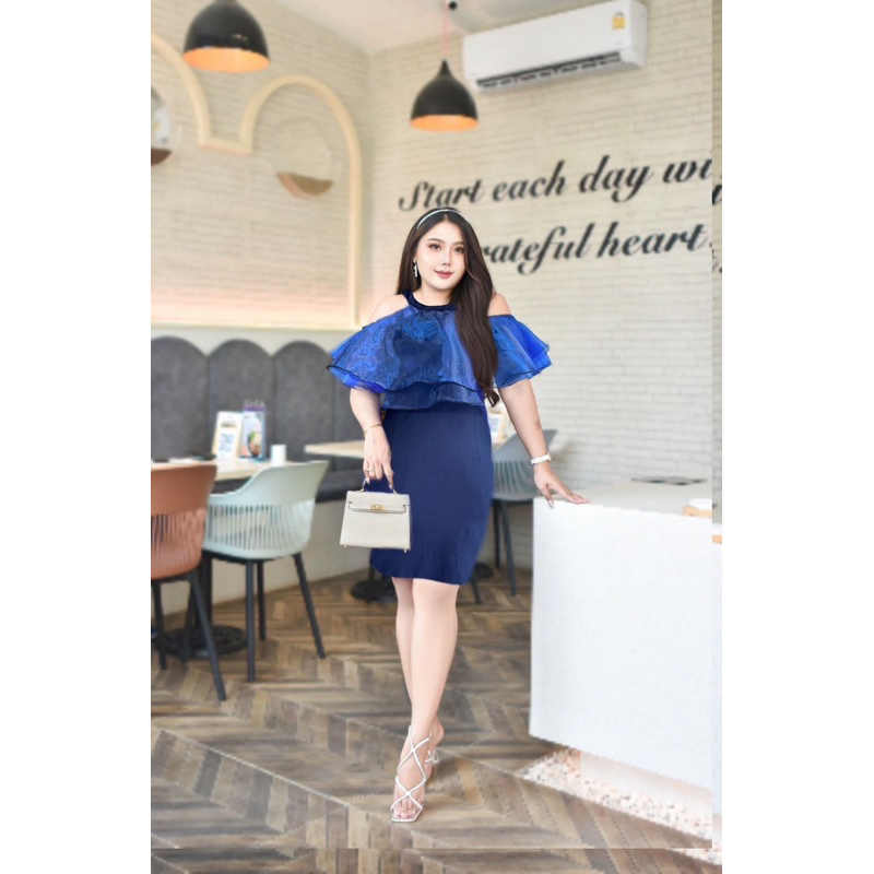 Janny เดรสสาวอวบ อ้วน Bigsize Plussize XXL ชุดออกงาน ชุดราตรี ผ้าสกินนี่ แต่งผ้าแก้ว | Shopee ...