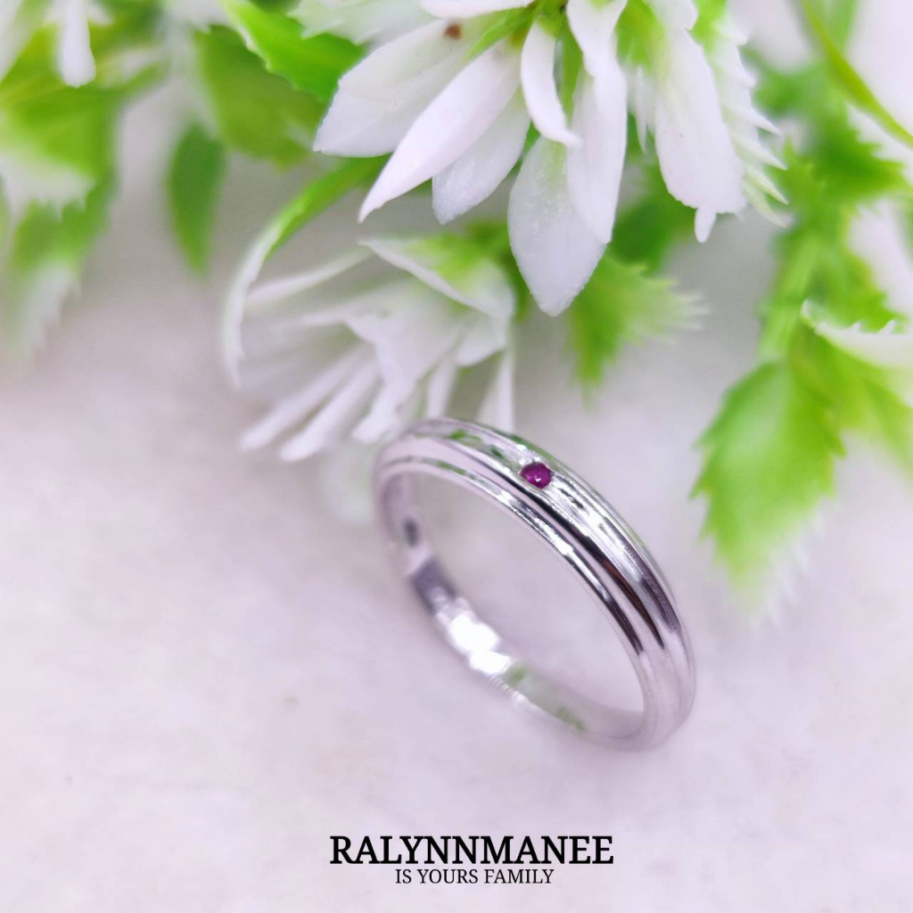 A6443 แหวนชายพลอยทับทิมเผาเก่าแท้ ( Natural Ruby ) ตัวเรือนเงินแท้925 ...