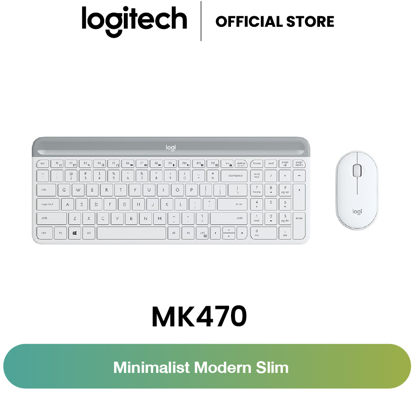⚡️คีย์บอร์ดและเมาส์ไร้สาย⚡️ Logitech MK470 Slim Wireless Combo (คีย์ไทย-อังกฤษ) Warranty 1 - y ...