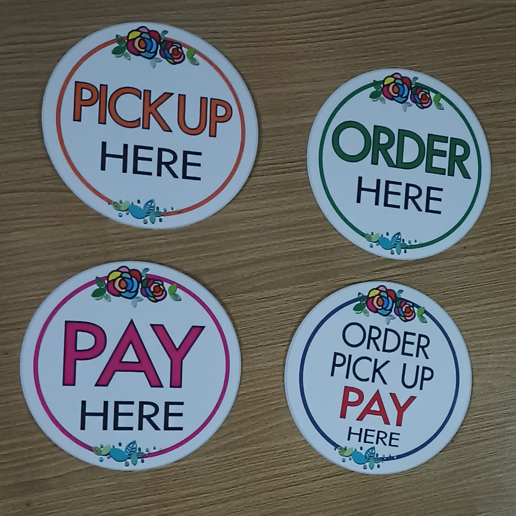 ป้าย ORDER, PICK UP, PAY HERE งานอะครีลิค+สติกเกอร์อิงค์เจทหมึกญี่ปุ่น ...