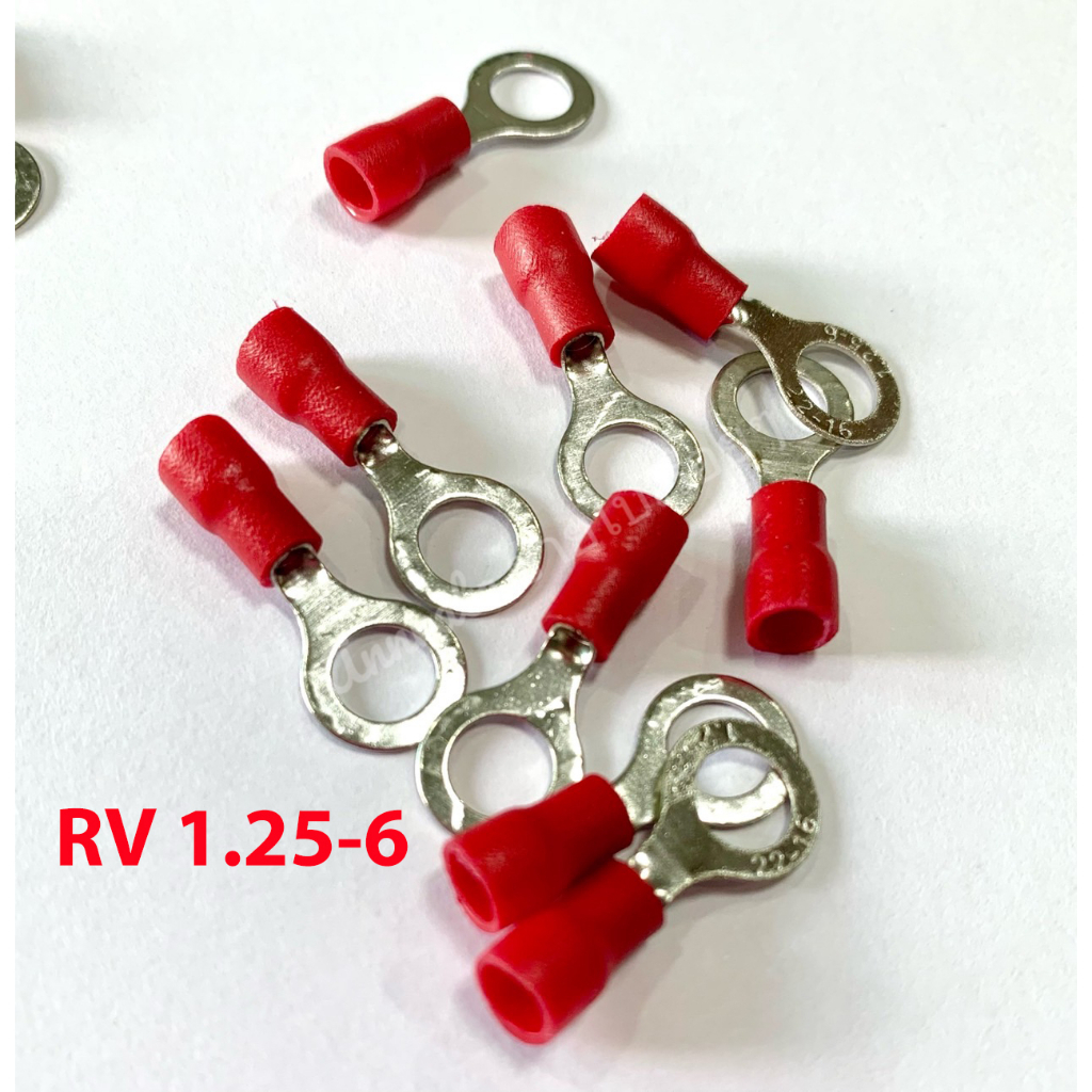 หางปลา ทองแดงชุบดีบุก RV 1.25-6 1.25-8 หางปลากลม หางปลา หุ้มฉนวน ฉนวน lug | Shopee Thailand