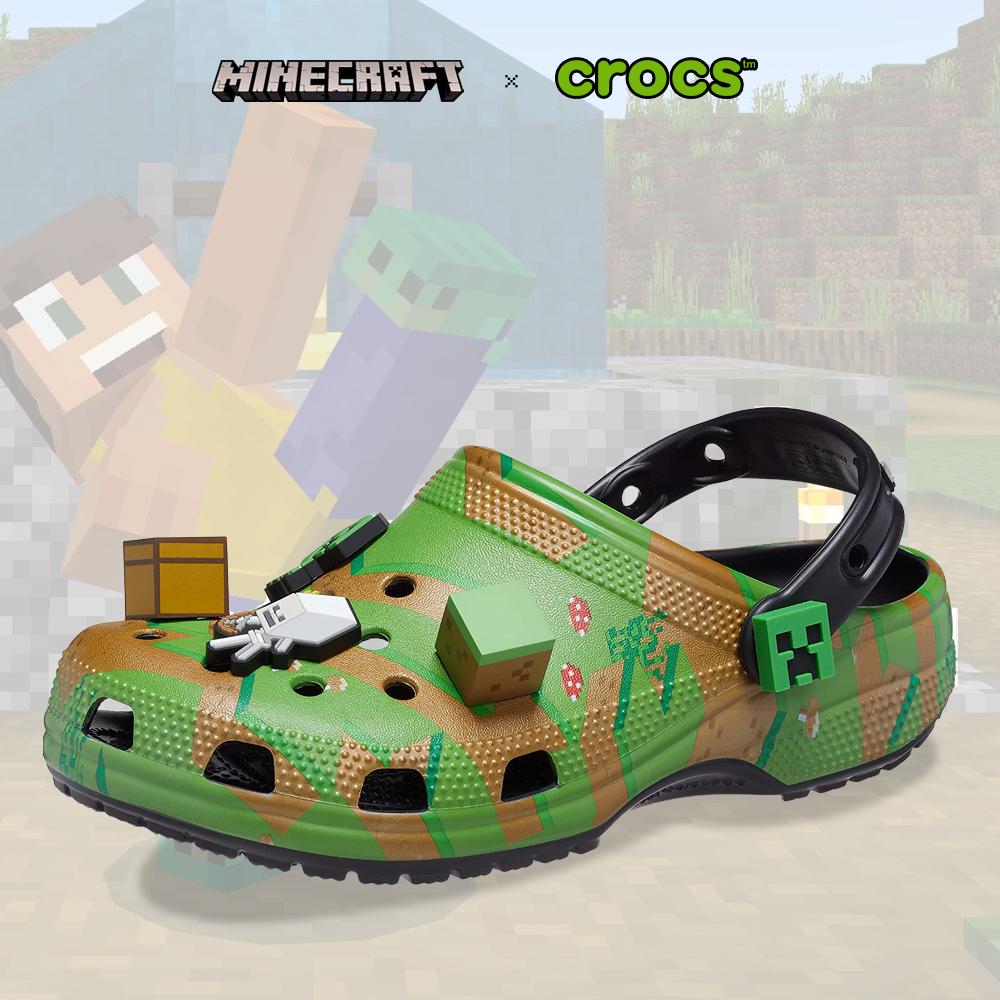 Crocs ครอคส์ รองเท้าแตะ รองเท้าแบบสวม คอลแลป เกมมายคราฟ UX Minecraft ...