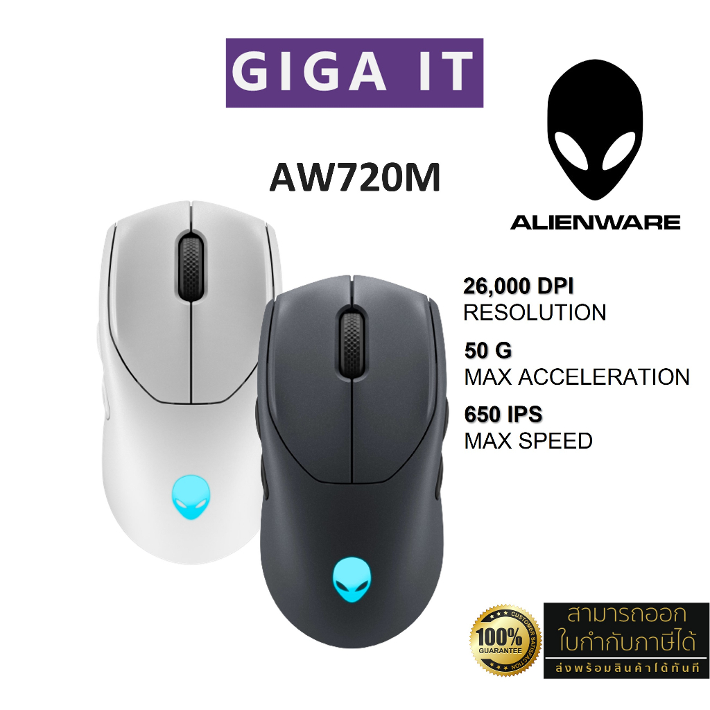 Dell Alienware Gaming Mouse AW720M (Tri-Mode Wireless, 26000 DPI ...