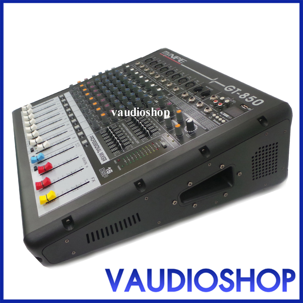 My NPE GT-850 (500Wx2, 8Mono, USB, Bluetooth) Power Mixer เพาเวอร์มิกเซอร์ พาวเวอร์ แอมป์ GT850 ...
