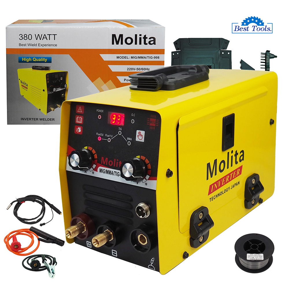 MOLITA ตู้เชื่อม 3 ระบบ MIG/MMA /TIG 998 ตู้เชื่อมมิกซ์ ตู้เชื่อมไฟฟ้า ไม่ใช้แก๊สCO2 + ลวดฟลัก ...