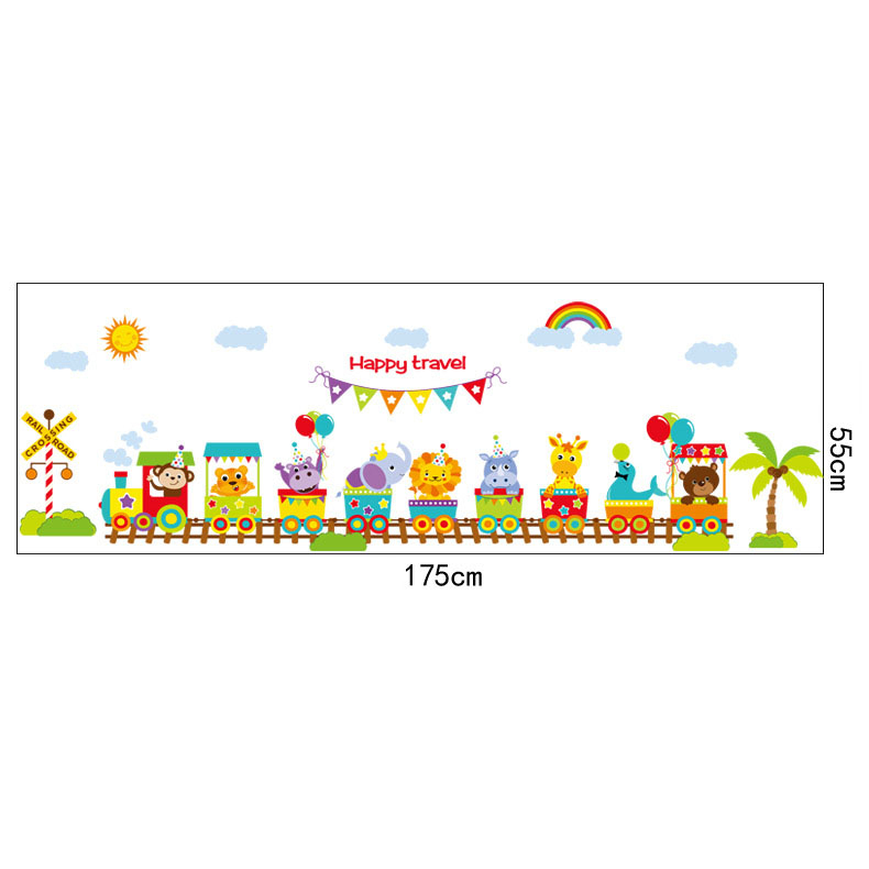 สติ๊กเกอร์ลายการ์ตูน สัตว์โลก ABC ยูนิคอน สําหรับติดตกแต่งผนังห้อง ตก ...